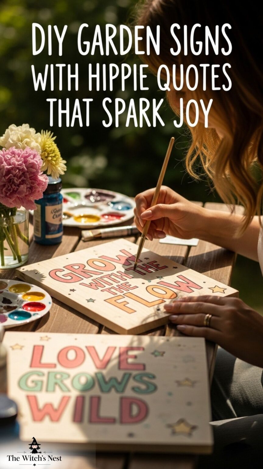 DIY Garden Signs with Hippie Quotes That Spark Joy - The Witch's Nest