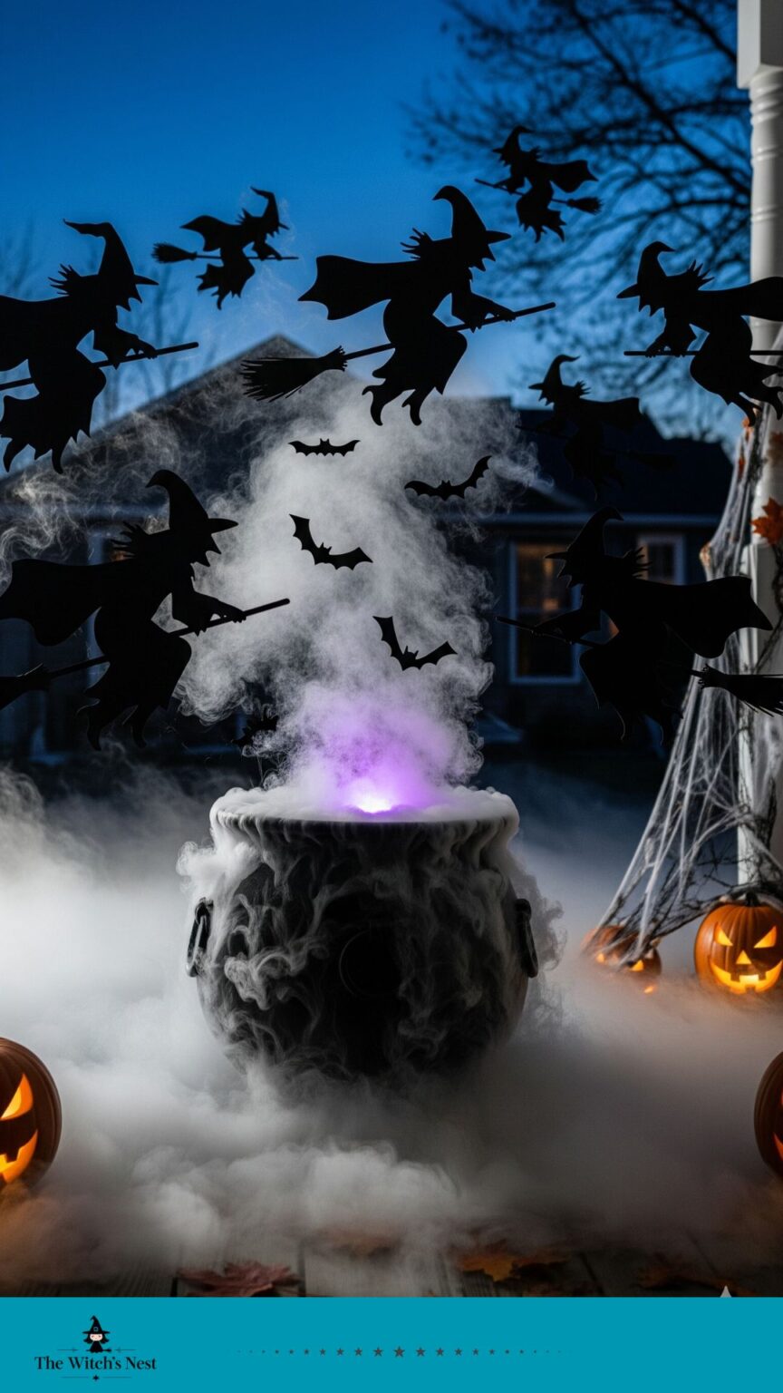 Witch Halloween: 10 Creative Ways to Hang Flying Witches - The Witch's Nest