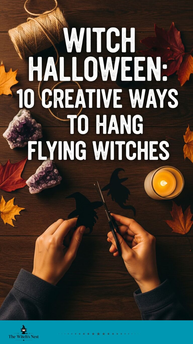 Witch Halloween: 10 Creative Ways to Hang Flying Witches - The Witch's Nest