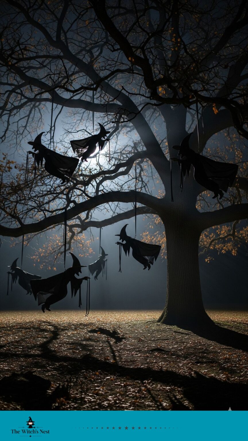 Witch Halloween: 10 Creative Ways to Hang Flying Witches - The Witch's Nest