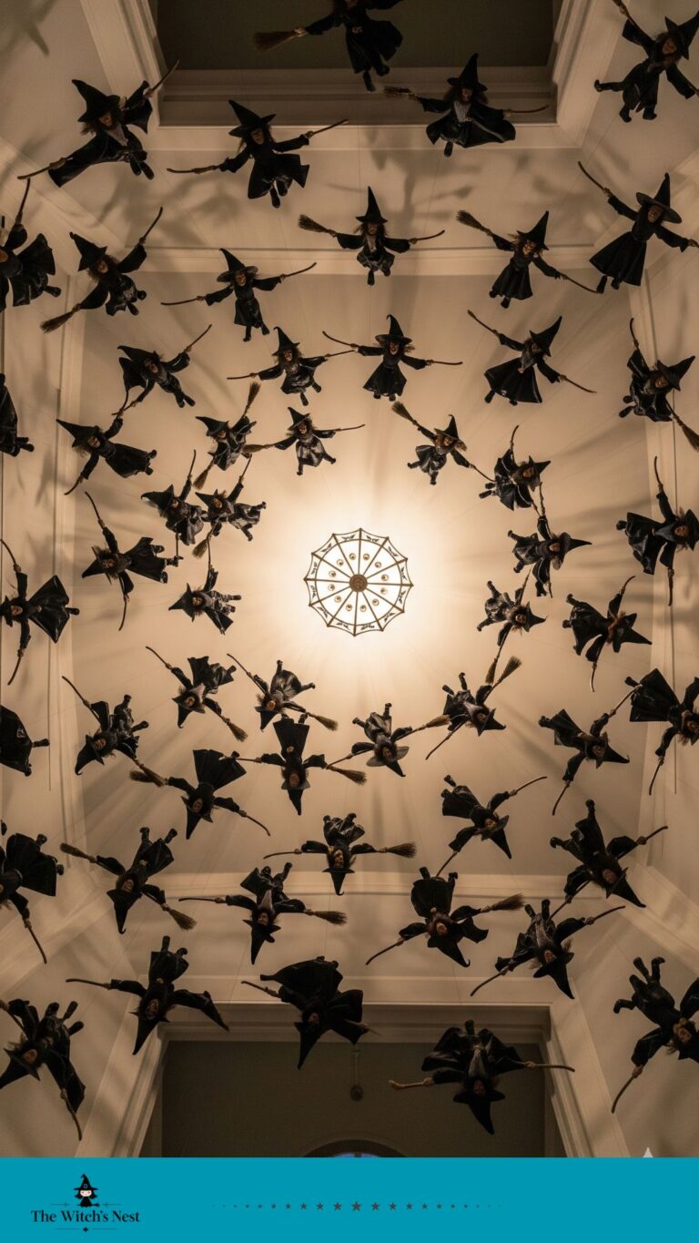 Witch Halloween: 10 Creative Ways to Hang Flying Witches - The Witch's Nest
